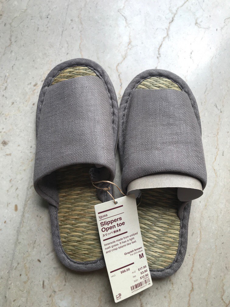 Muji igusa open toe slippers, Women's Fashion, Footwear, Flipflops and ...