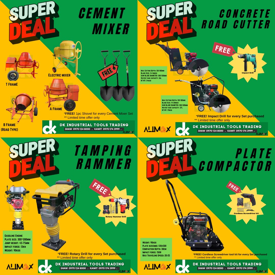 New Power Trowel Plate compactor Tamping rammer concrete cutter ...