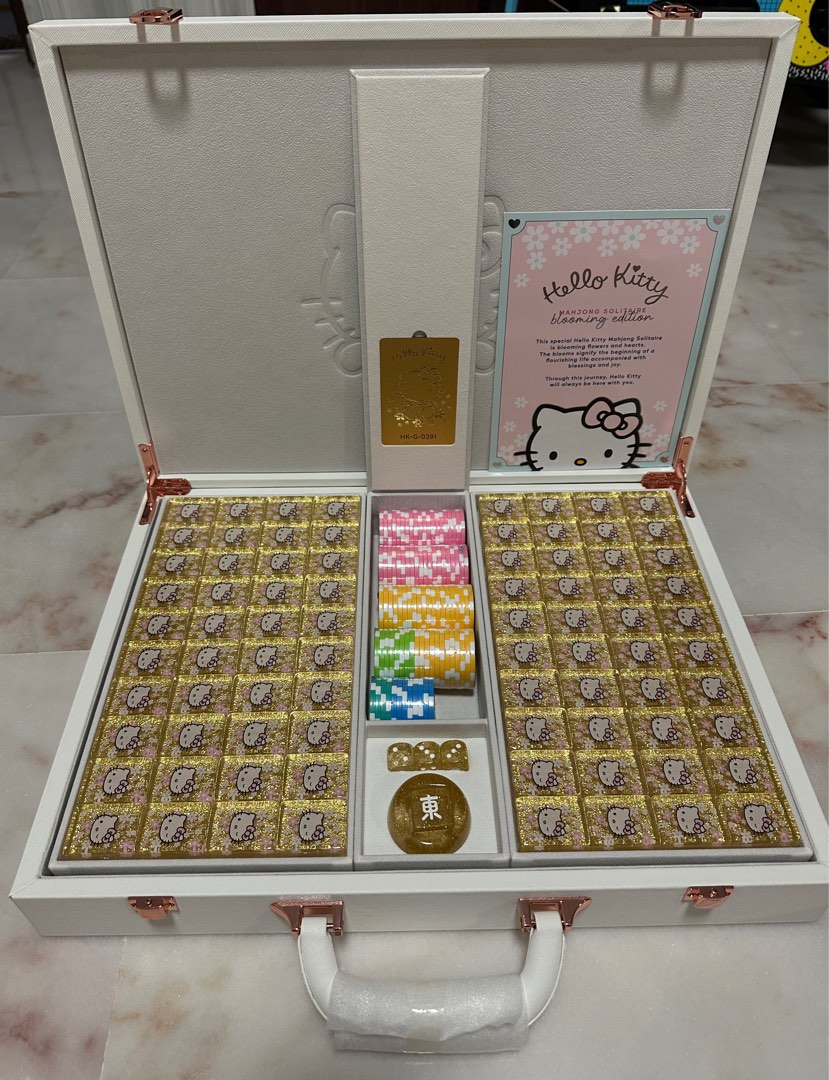 NTUC HELLO KITTY MAHJONG SOLITAIRE 152 TILES GOLD, Hobbies & Toys, Toys ...