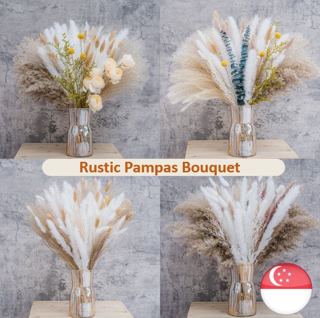Pampas Bouquet Rustic Hari Raya Special, Furniture & Home Living, Home ...