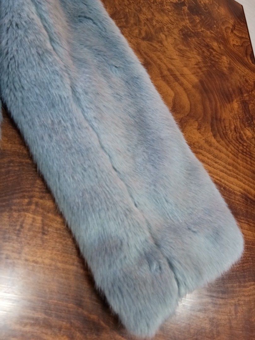 Pastel BLUE Furry Jacket, Women's Fashion, Coats, Jackets and Outerwear ...