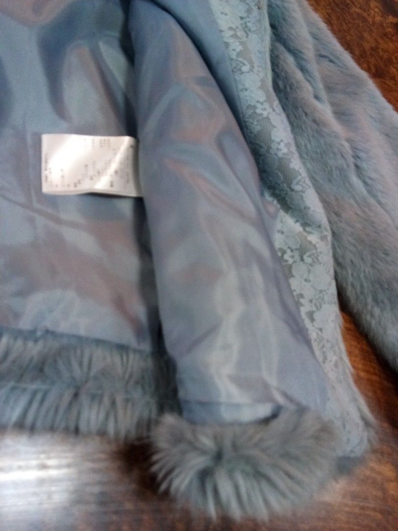 Pastel BLUE Furry Jacket, Women's Fashion, Coats, Jackets and Outerwear ...
