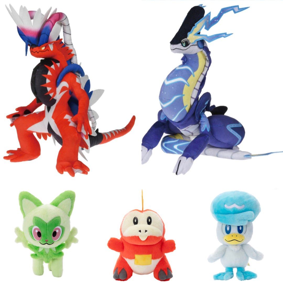 Pokemon Plush Corridon/Miraidon/Sprigatito/Fuecoco/Quaxly, 興趣及遊戲, 玩具 ...