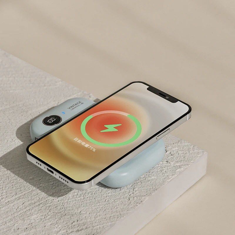 Power Bank Magnetic Wireless 10000mAh Vintage Camera Retro Design ...