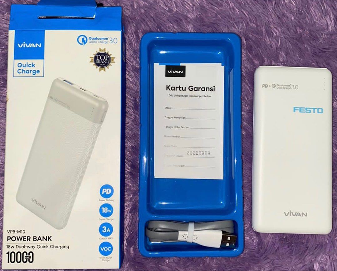 Power Bank Vivan 10000 Mah 18 Oppo Robot Miniso Samsung, Telepon ...