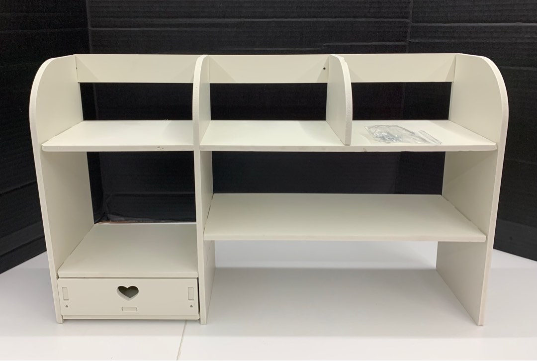 DIY Wooden Organizer Rack, Desk Top/Wall Mount, White, Furniture & Home ...