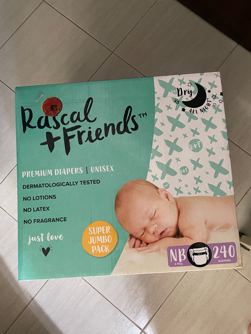 Rascal and Friends NB diaper (240 pieces), Babies & Kids, Bathing ...