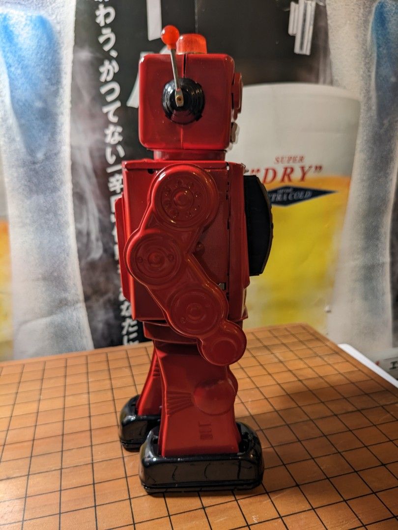 Red Retro Jumbo Tin Toy Robot, Hobbies & Toys, Toys & Games on Carousell