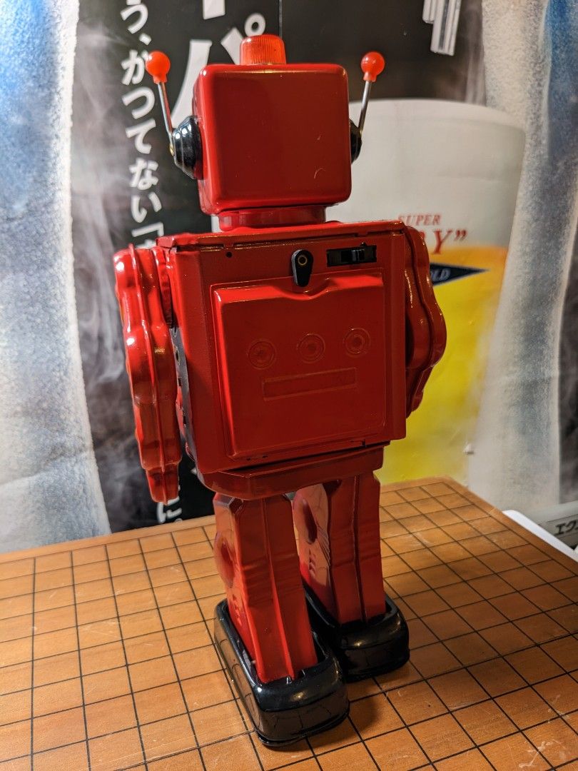 Red Retro Jumbo Tin Toy Robot, Hobbies & Toys, Toys & Games on Carousell