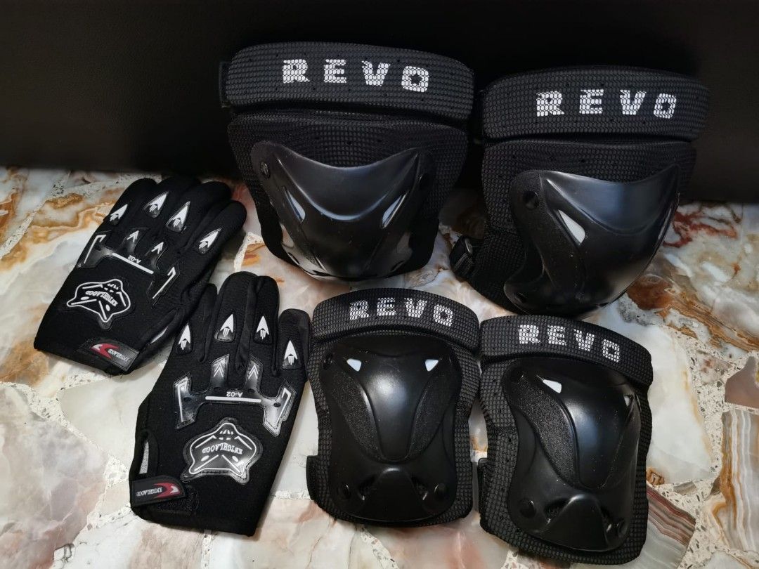 REVO gloves, hand guard & knee guard, Motorcycles, Motorcycle ...