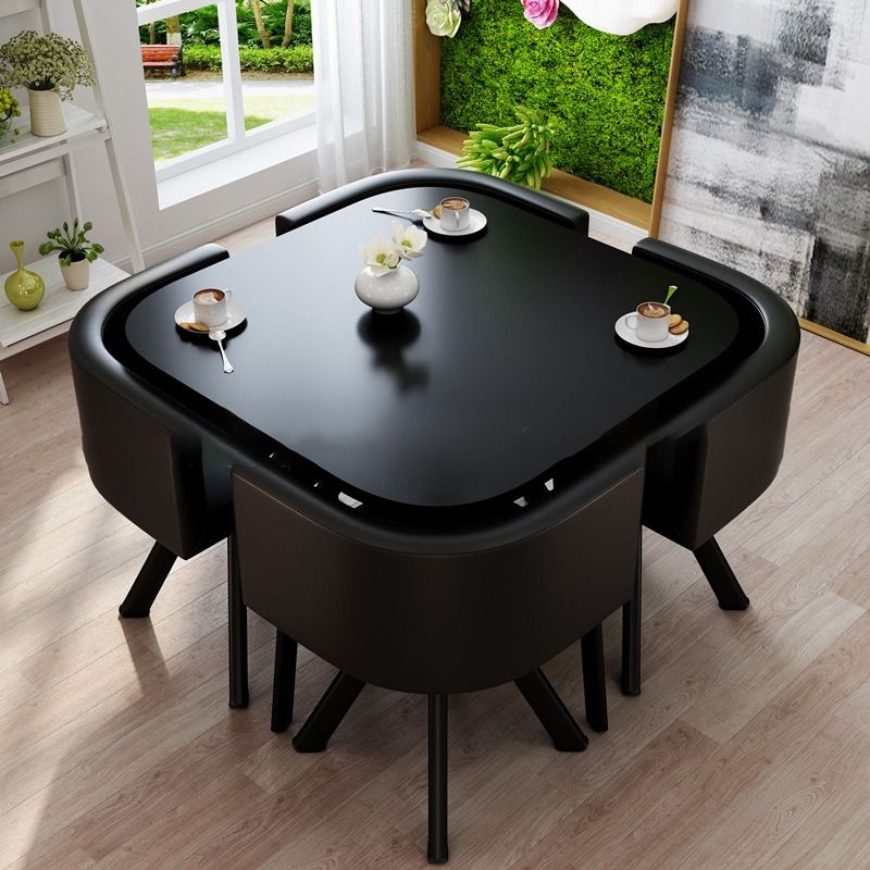 Round table, Dining table, square table+4chair, Furniture & Home Living ...