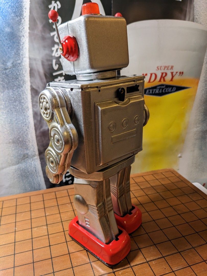 Silver Retro Jumbo Tin Toy Robot, Hobbies & Toys, Toys & Games on Carousell