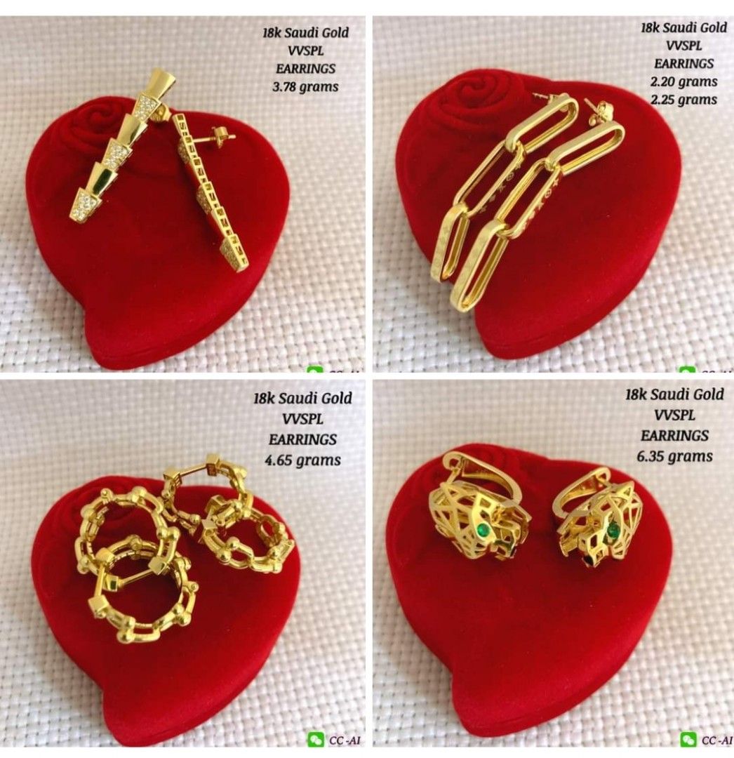 SPL 18K SAUDI GOLD, Women's Fashion, Jewelry & Organizers, Earrings on ...