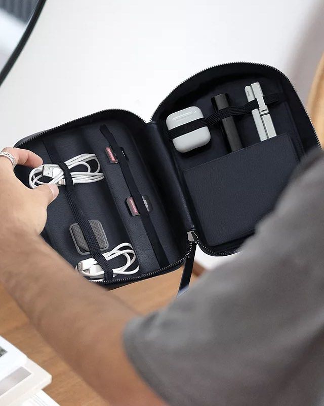 Stackers Cable Tidy in Navy Blue, Men's Fashion, Bags, Belt bags, Clutches and Pouches on Carousell