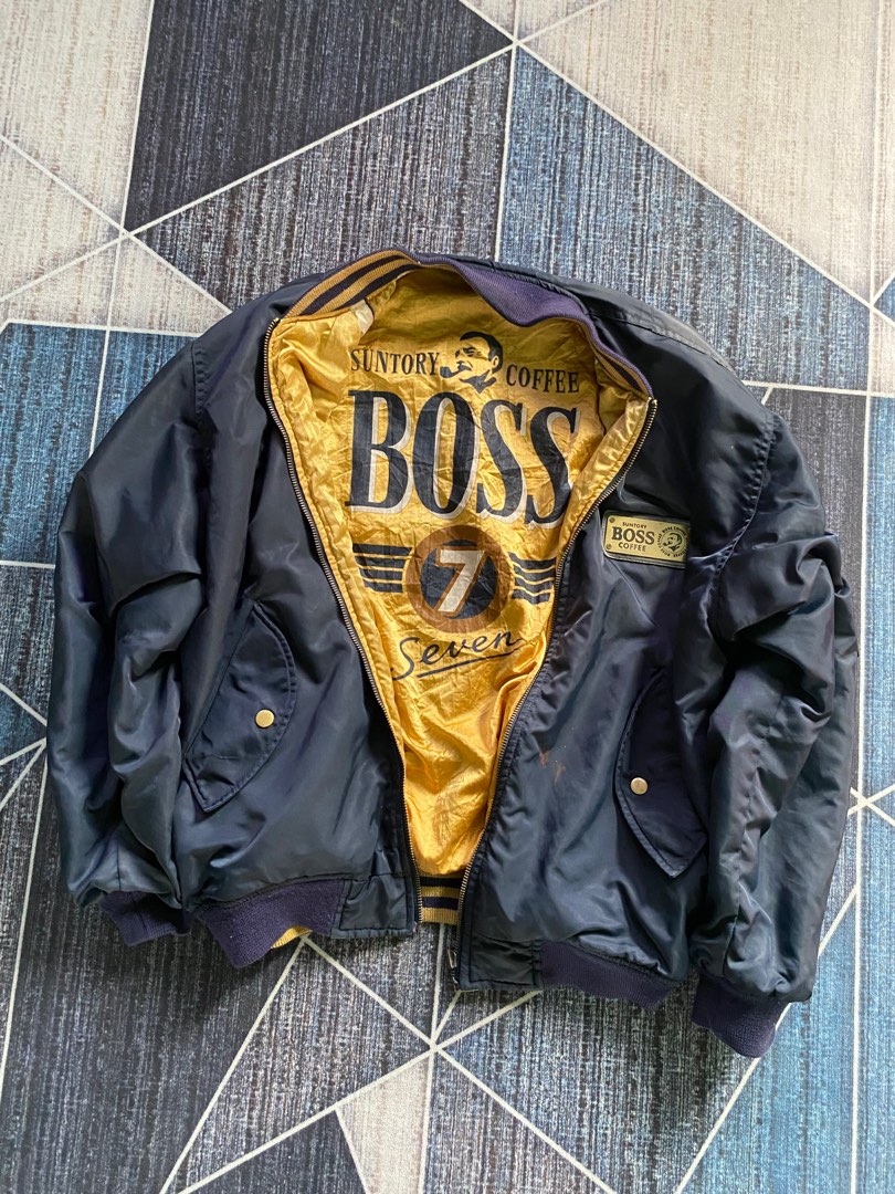 SUNTORY BOSS COFFEE REVERSIBLE BOMBER JACKET, Men's Fashion, Coats ...