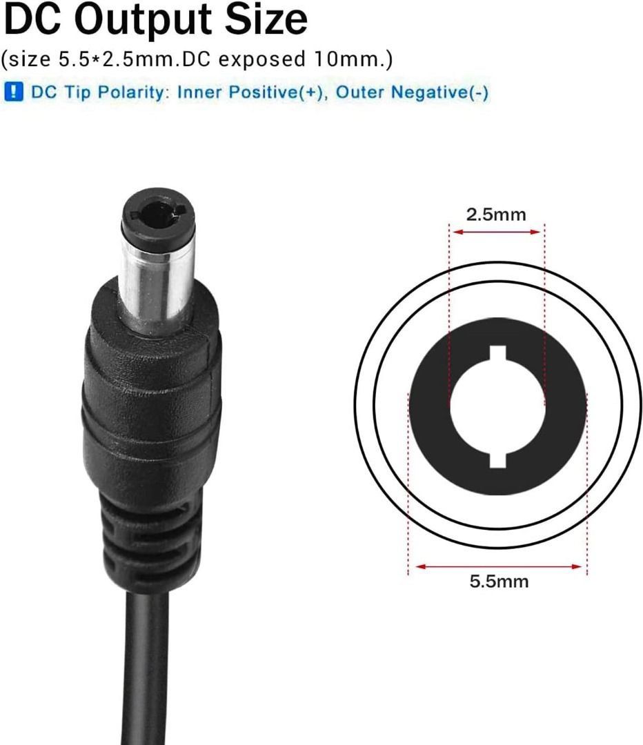 T9119 DC 12V 5A/ 3A Power Supply Adaptor 60W 36W, AC 100-240V to DC 12 Volt Power Adapter UK ...