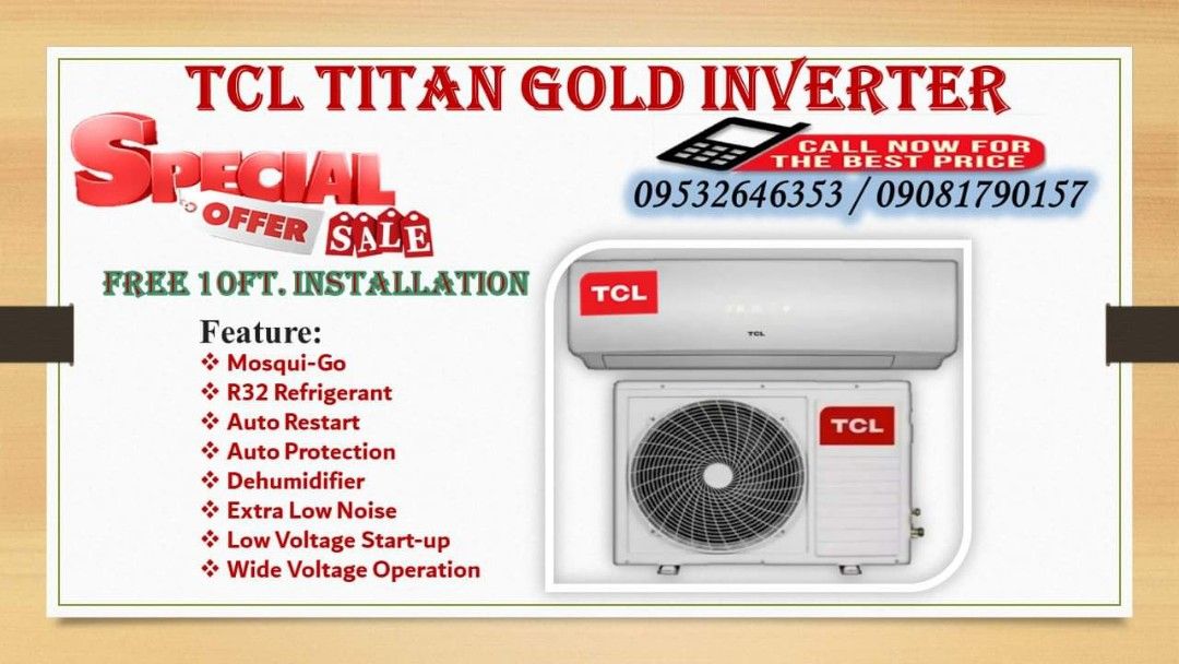 TCL TITAN GOLD INVERTER SPLIT TYPE AIRCON, TV & Home Appliances, Air ...