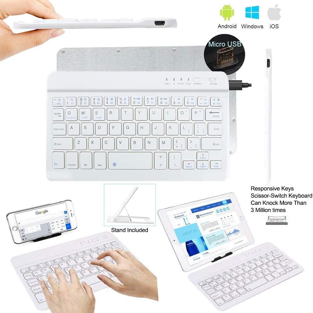 Ultra-Slim Wireless Bluetooth Keyboard 7 inch Ultrathin Mini Keyboard ...