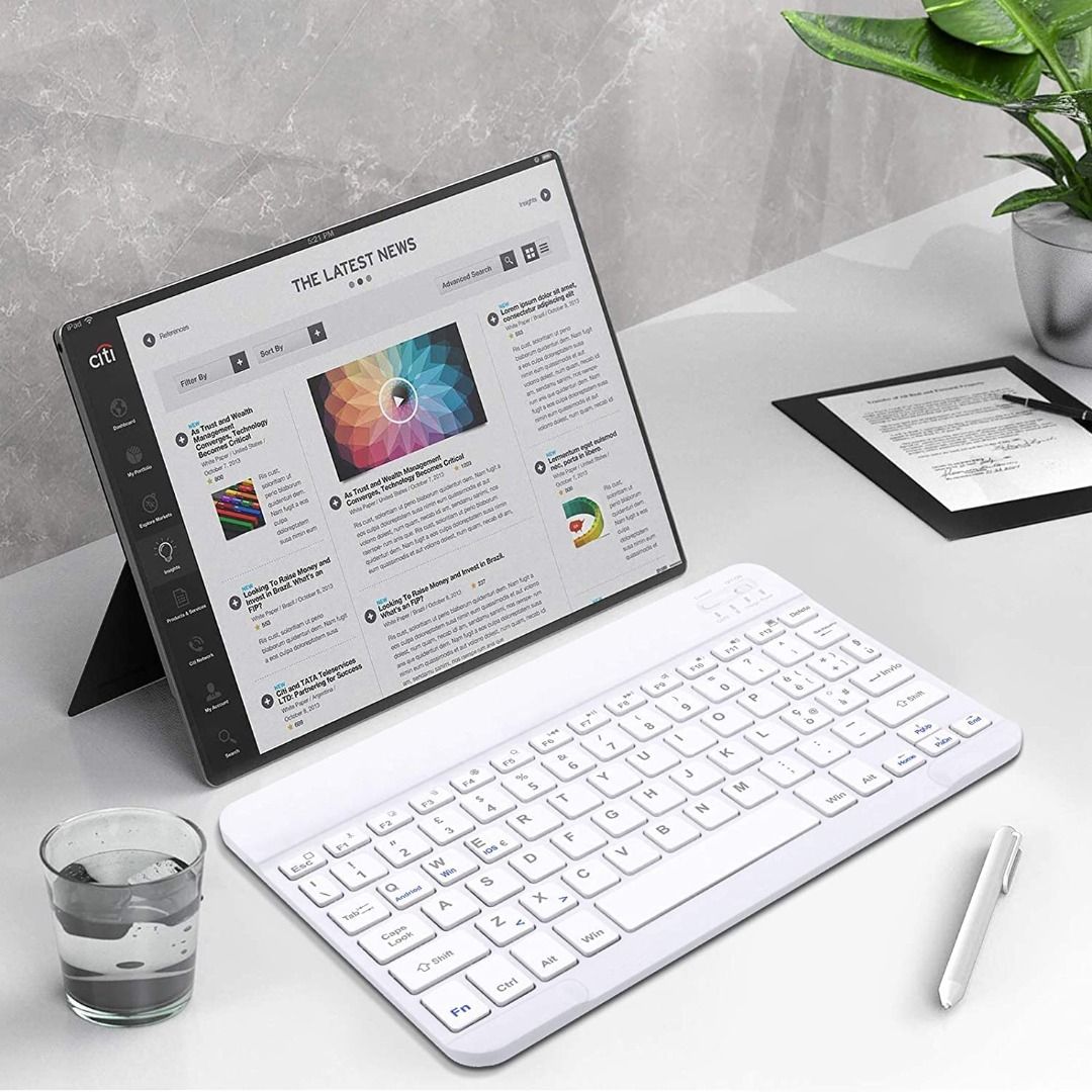 Ultra-Slim Wireless Bluetooth Keyboard 7 inch Ultrathin Mini Keyboard ...