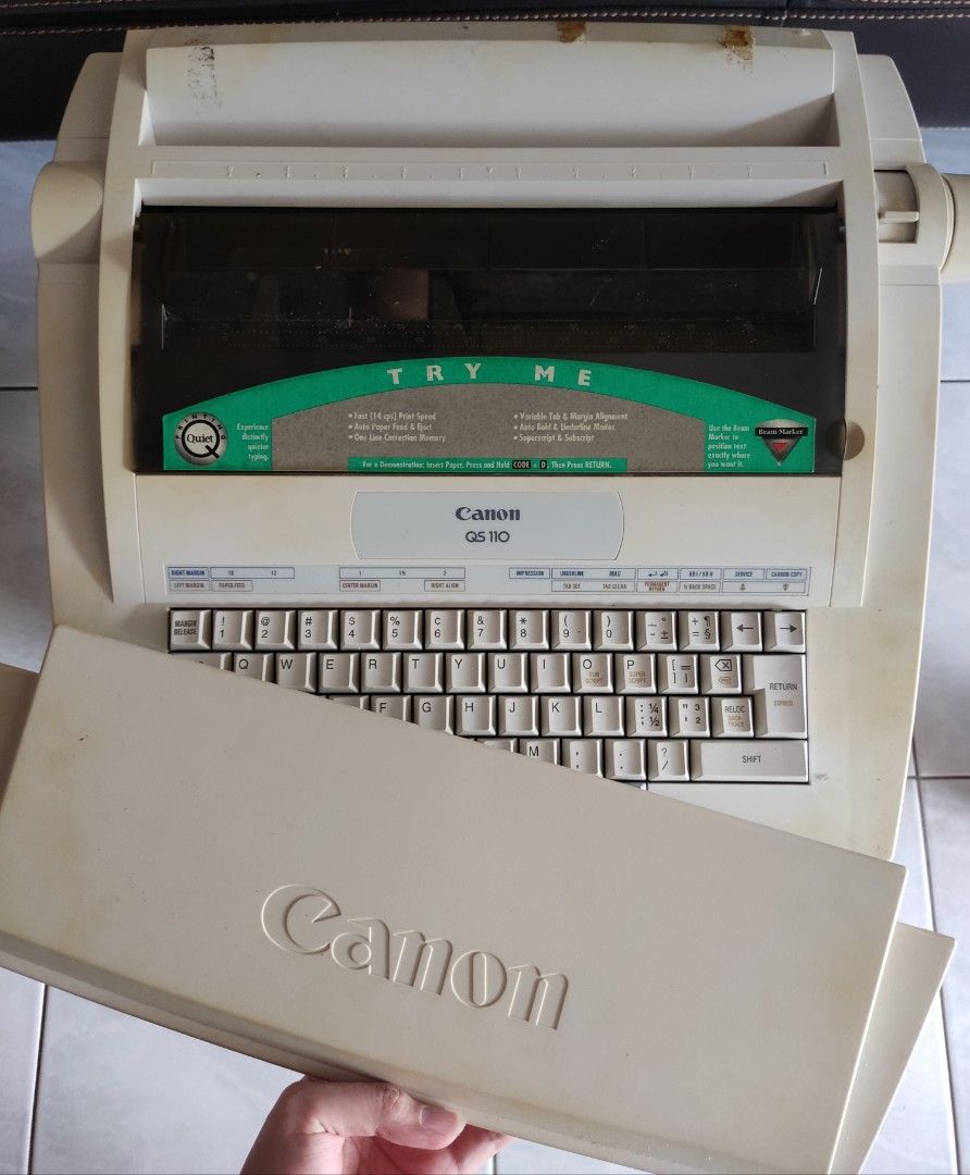[VINTAGE] Canon QS110 Personal Typewriter, Computers & Tech, Office ...