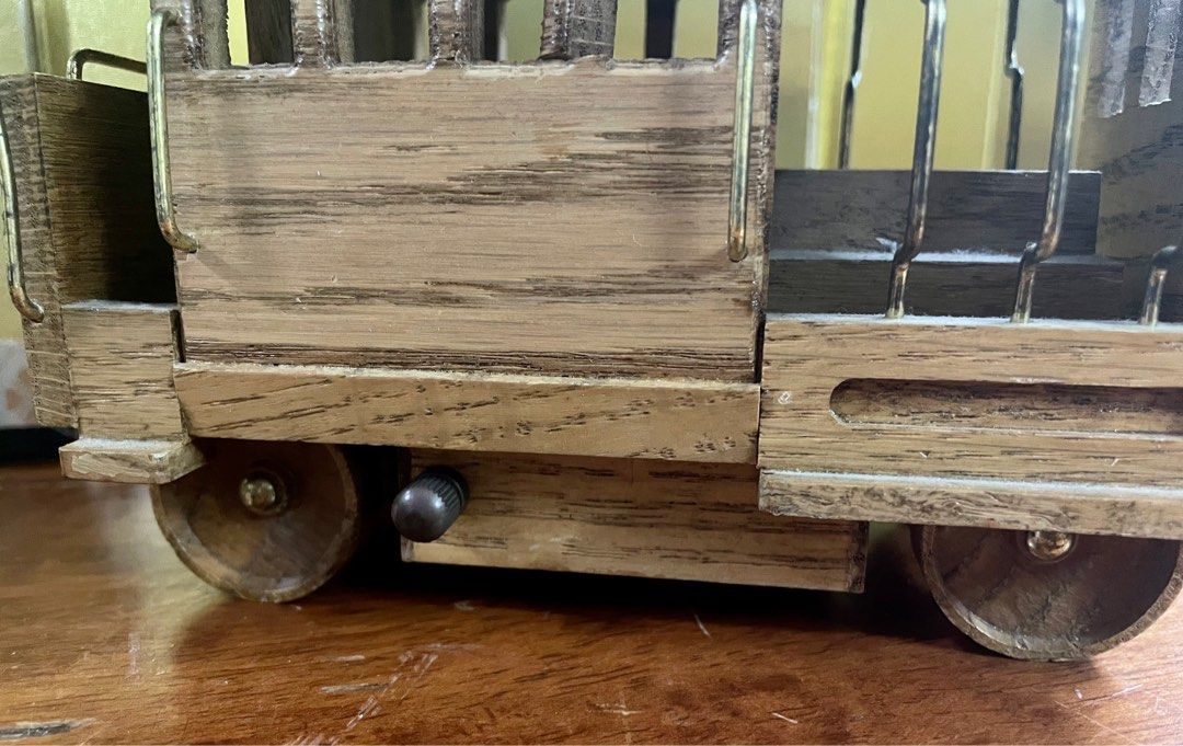 Vintage English Handmade Carved OakWood Trolley Bus Car Tramway Art ...