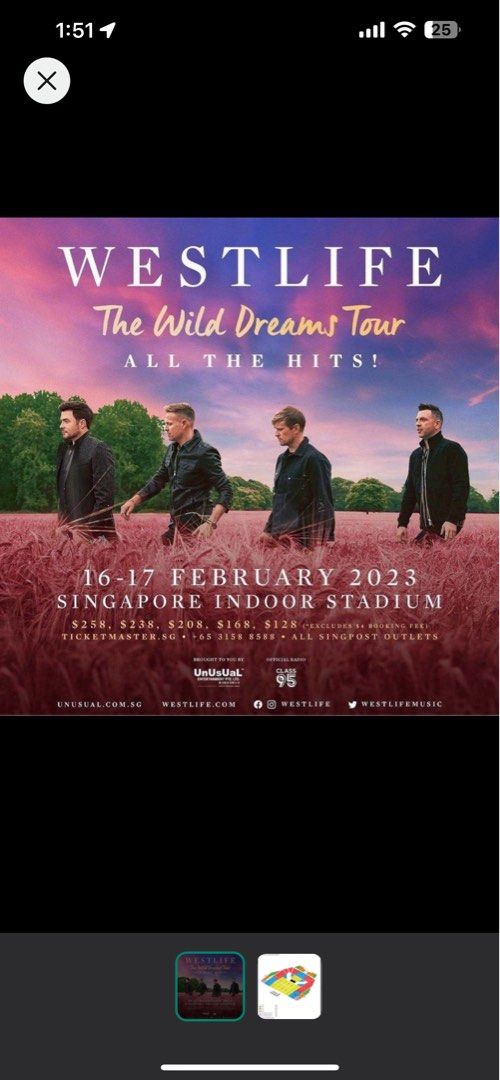 Westlife Concert - The Wild Dreams Tour, Tickets & Vouchers, Event ...