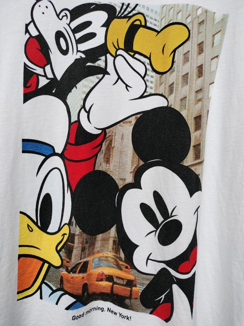Zara Disney Trio Mickey Mouse Donald Duck & Goofy White Tshirt, Women's ...