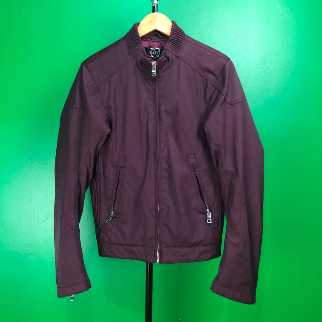 Zara Man Maroon Biker Jacket, Men's Fashion, Coats, Jackets and ...