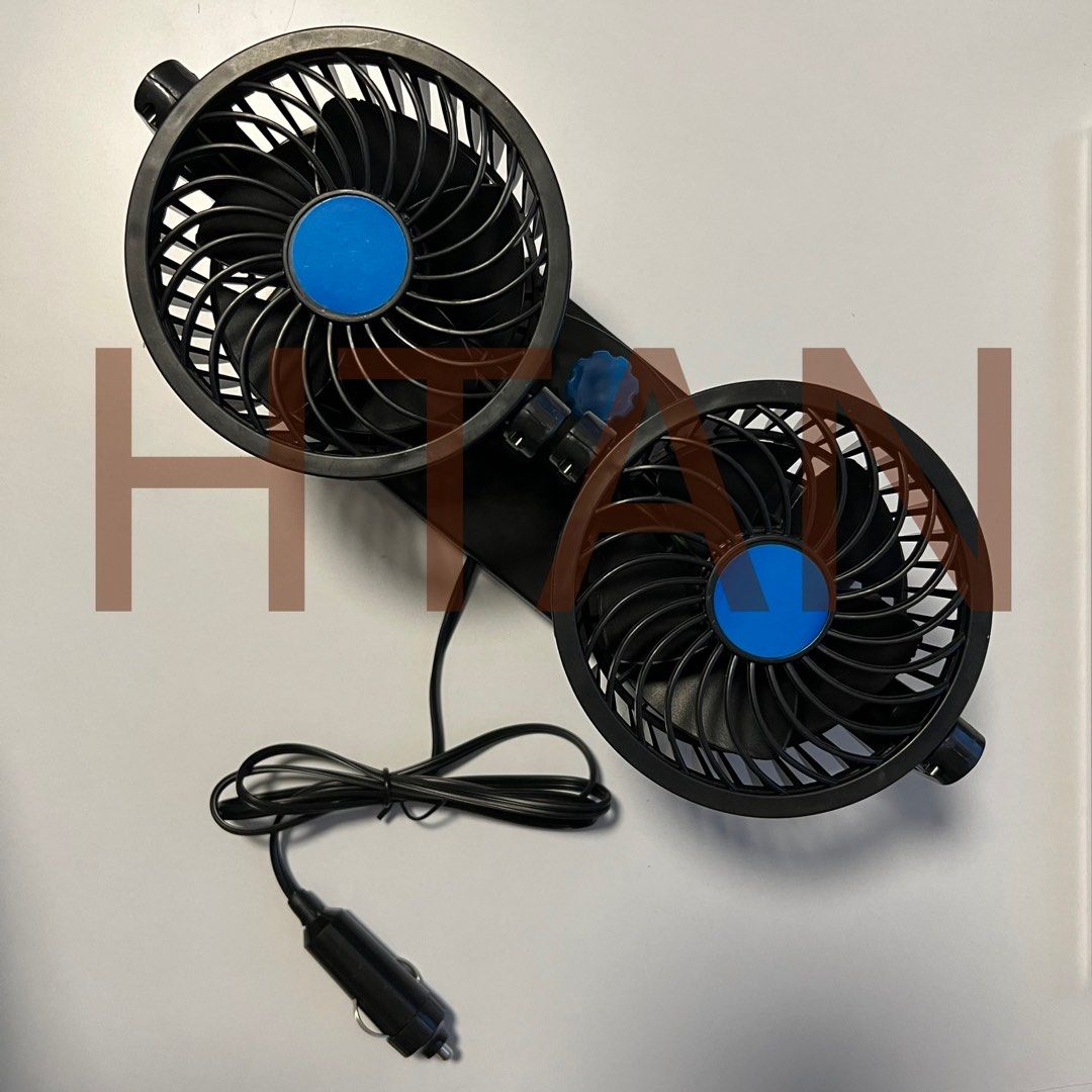 12V Dual Fan, Furniture & Home Living, Lighting & Fans, Fans on Carousell