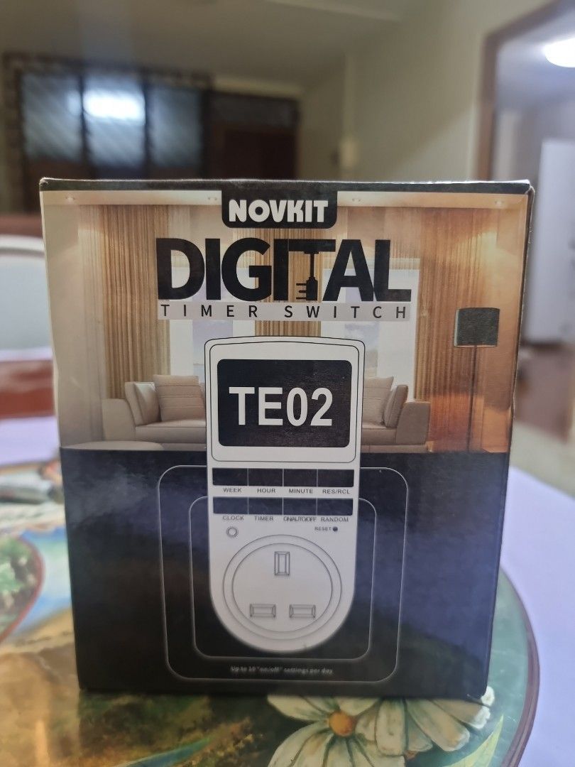 2 x NOVKIT Digital Security Timer Plug Socket Programmable Switch Timer ...