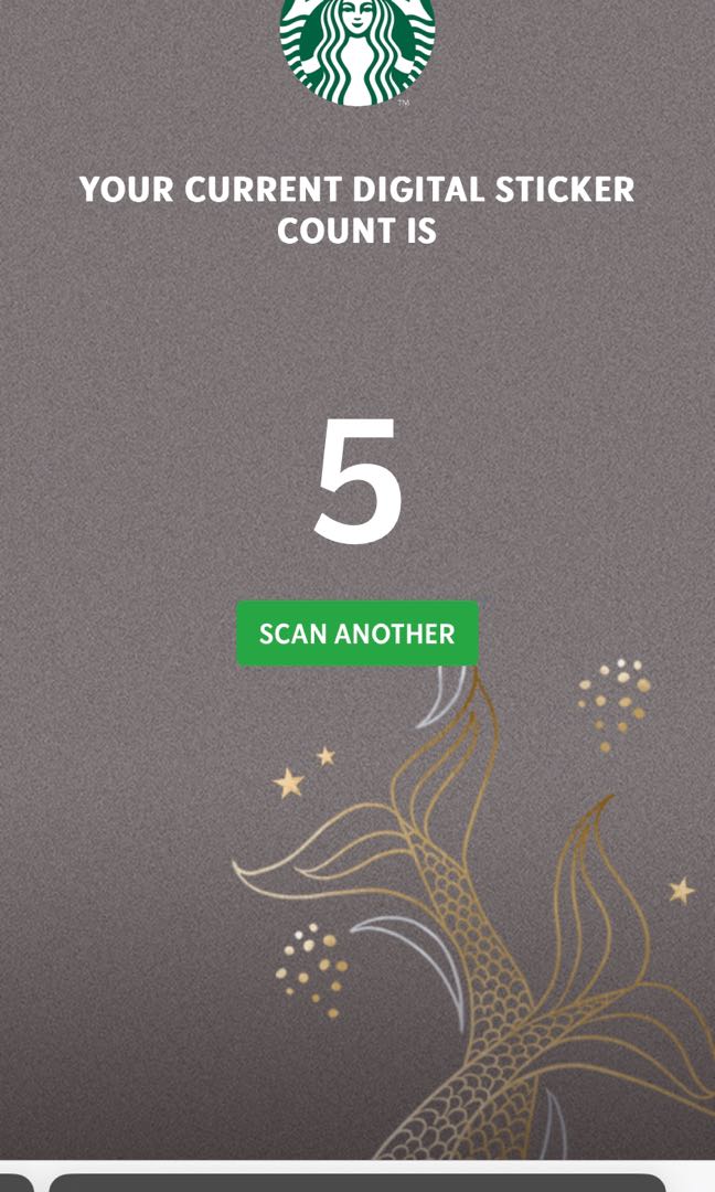 5 Starbucks Digital Stickers (tags: wts 2023 sb stars points qr code ...