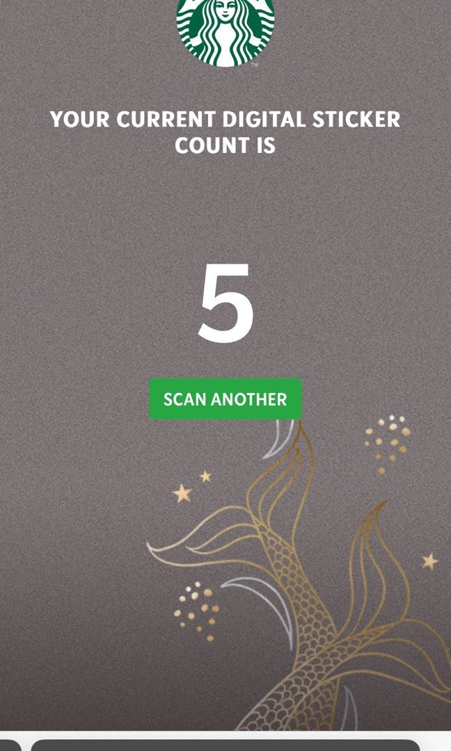 5 Starbucks Digital Stickers (tags: wts 2023 sb stars points qr code ...