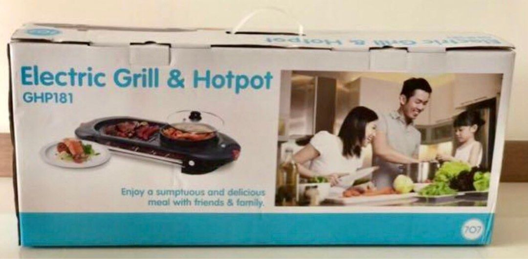 707 2-in-1 Steamboat BBQ Electric Grill and Hotpot - GHP181, TV & Home Appliances, Kitchen ...