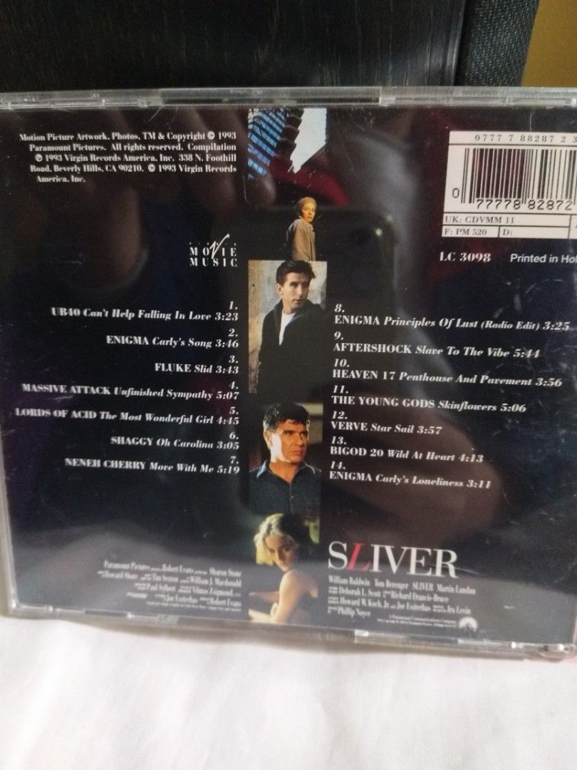 荷蘭版 SLIVER Movie Original Soundtrack OST 電影原聲 CD 1993年, 興趣及遊戲, 音樂、樂器 ...