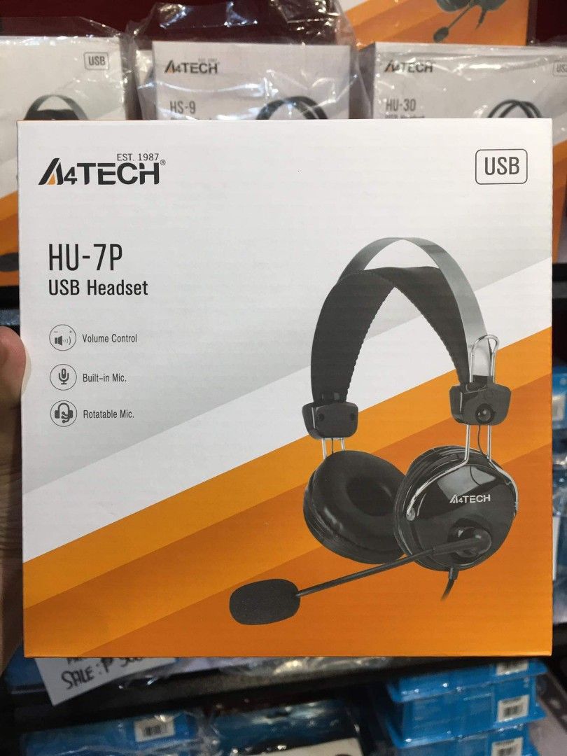 A4Tech HU-7P Comfort Fit Stereo USB Headset, Audio, Headphones ...