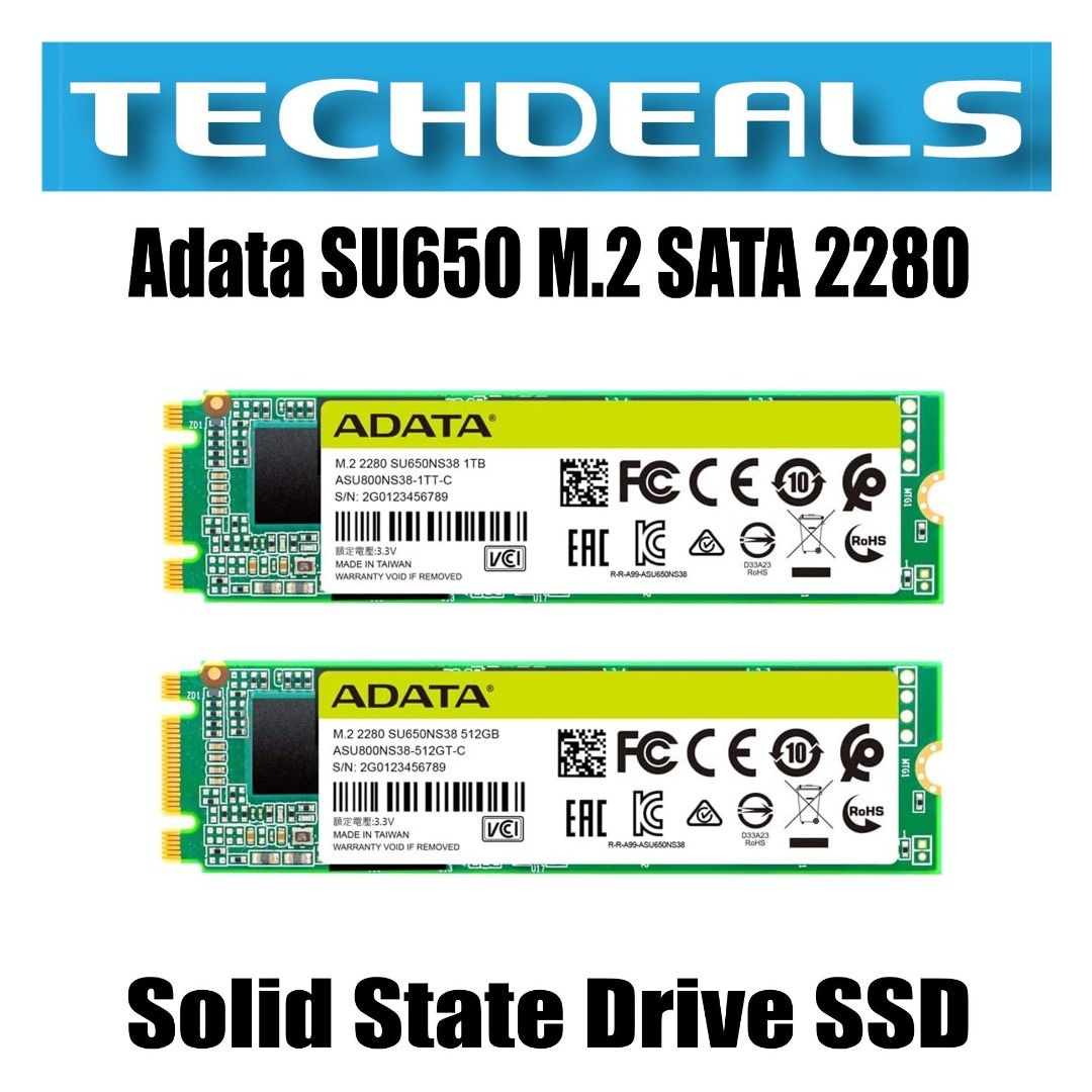 Adata SU650 M.2 SATA 2280 Solid State Drive SSD -256GB | 512GB | 1TB ...
