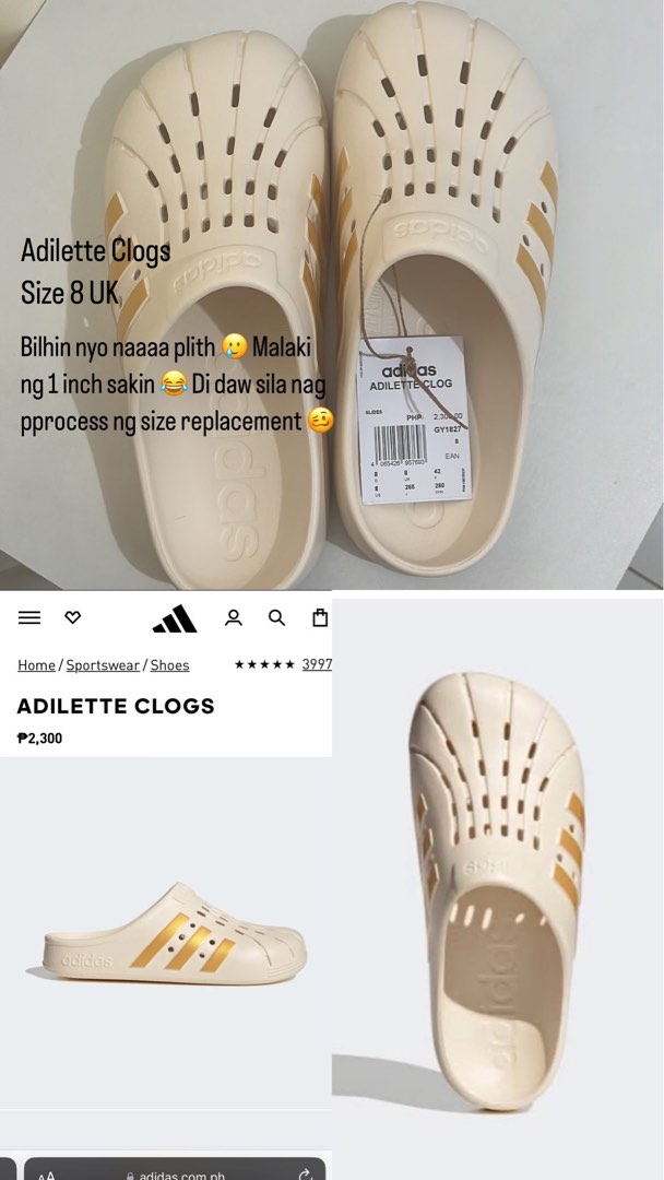 Adidas Adilette Clogs, Men's Fashion, Footwear, Slippers & Slides on ...