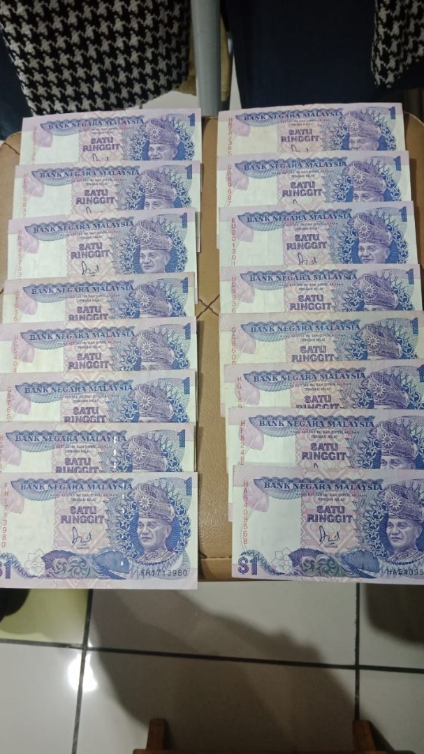 Antique Rm1-Years 1993 Note/ -1968>/ Rm8 Each Fix. [Total16pcs=Rm128 ...