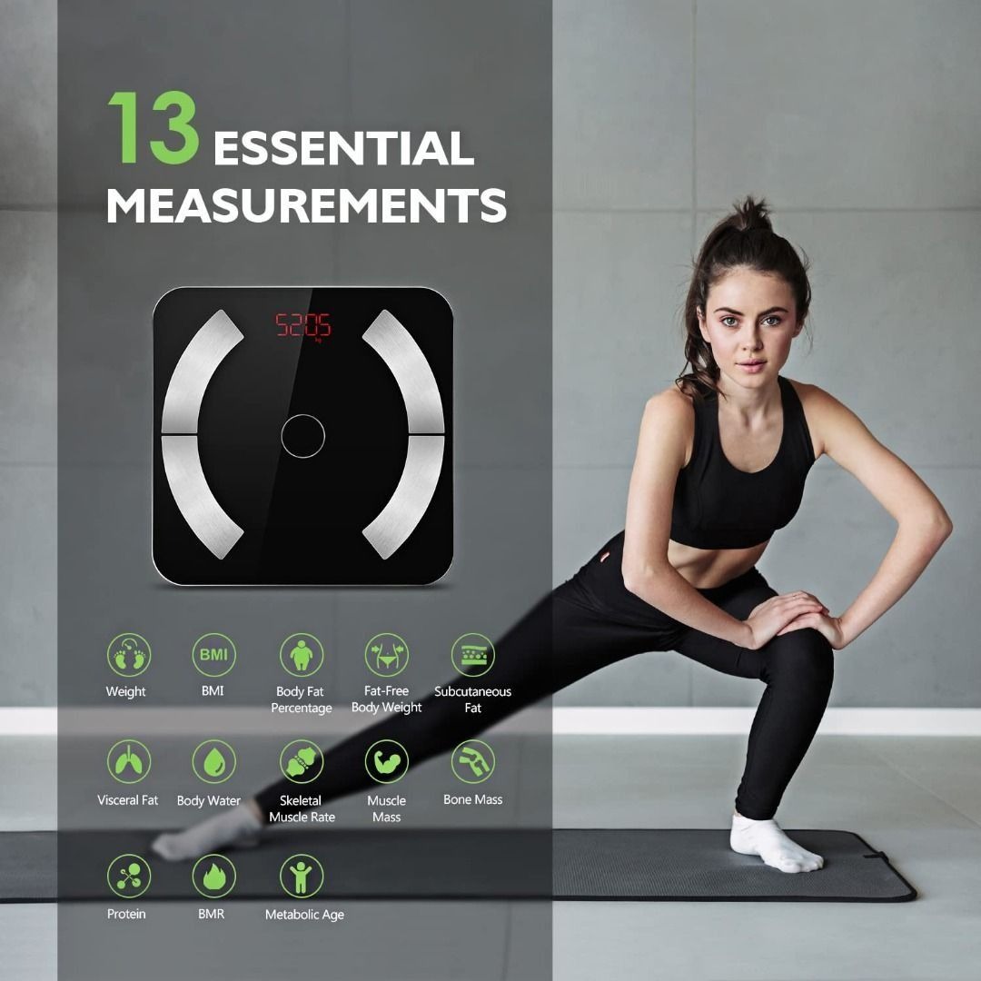[B1670] Bluetooth Body Fat Scale, Kosiant Smart Fit Track Scale for ...