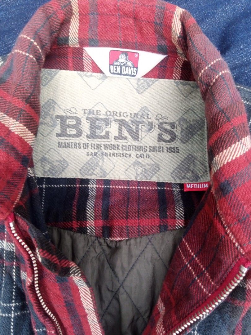 Rare Ben Davis Vintage Union Made Flannel Jacket Diamond Stitch, Men's ...
