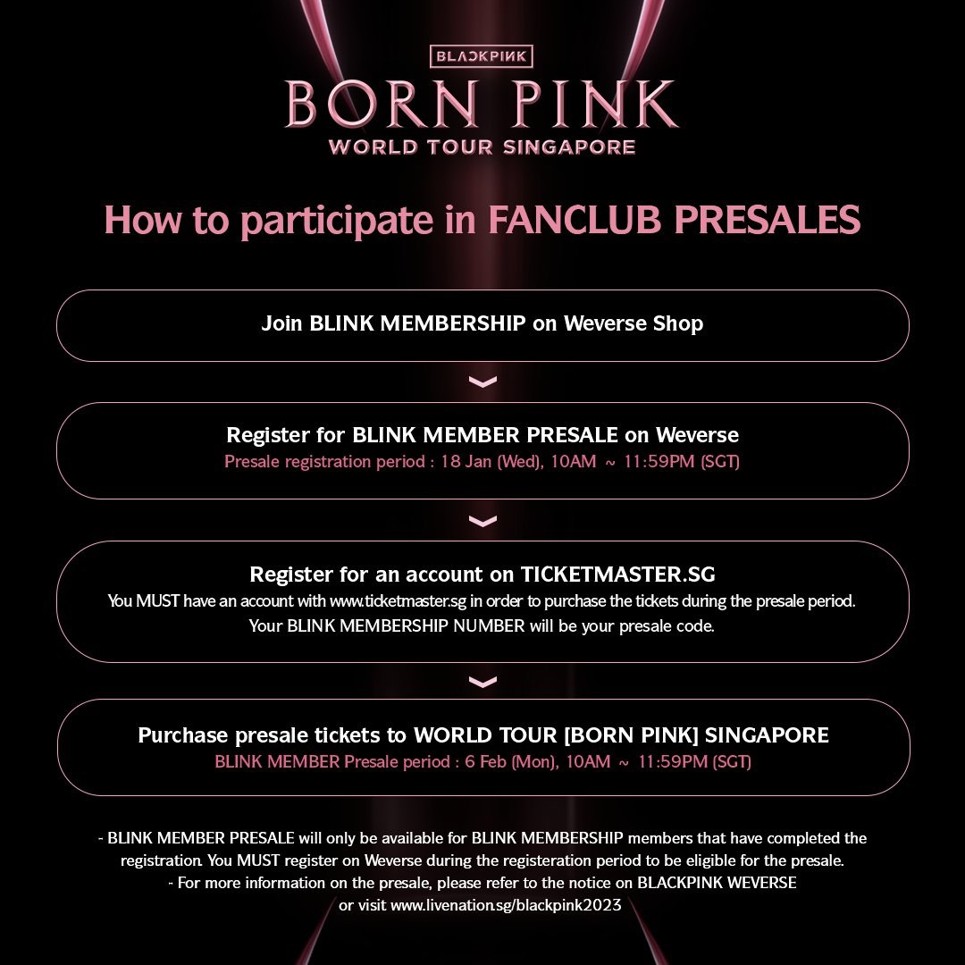BLACKPINK Presale Code, Tickets & Vouchers, Event Tickets on Carousell