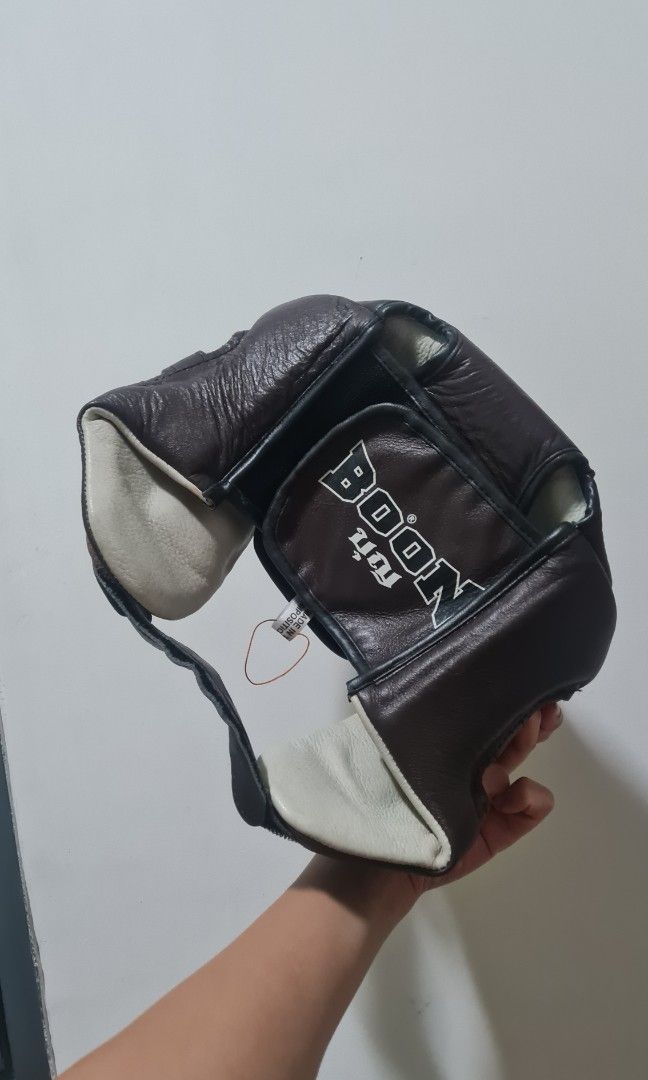 BOON Sport Muay Thai Headgear (brown leather), Sports Equipment, Other ...