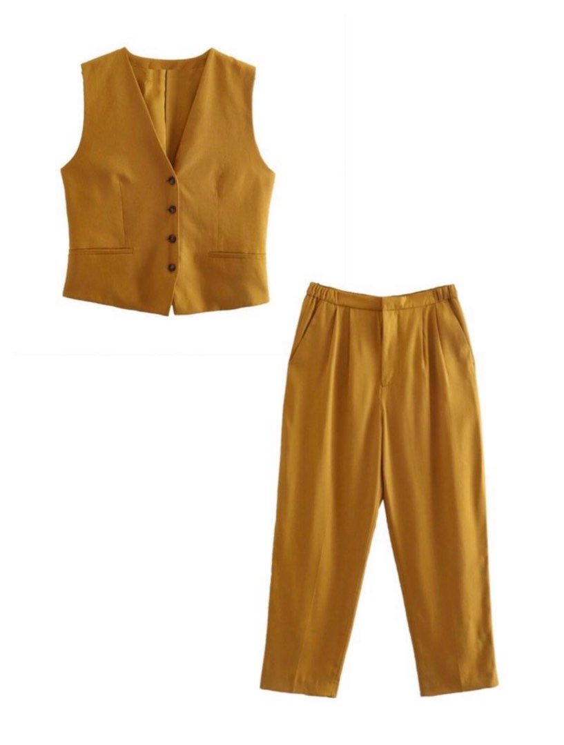 Caramel vest coords new, Women's Fashion, Dresses & Sets, Sets or ...