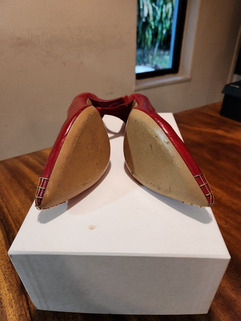 Celine Paris red high heels, Women's Fashion, Footwear, Heels on Carousell