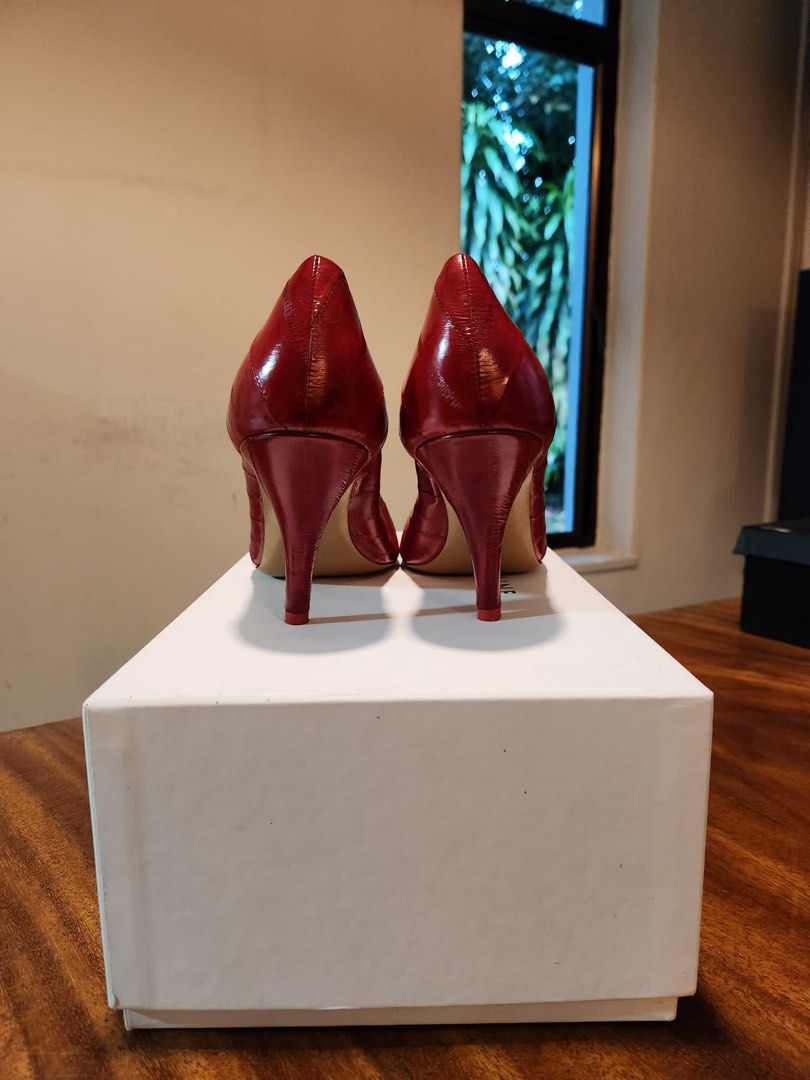 Celine Paris red high heels, Women's Fashion, Footwear, Heels on Carousell