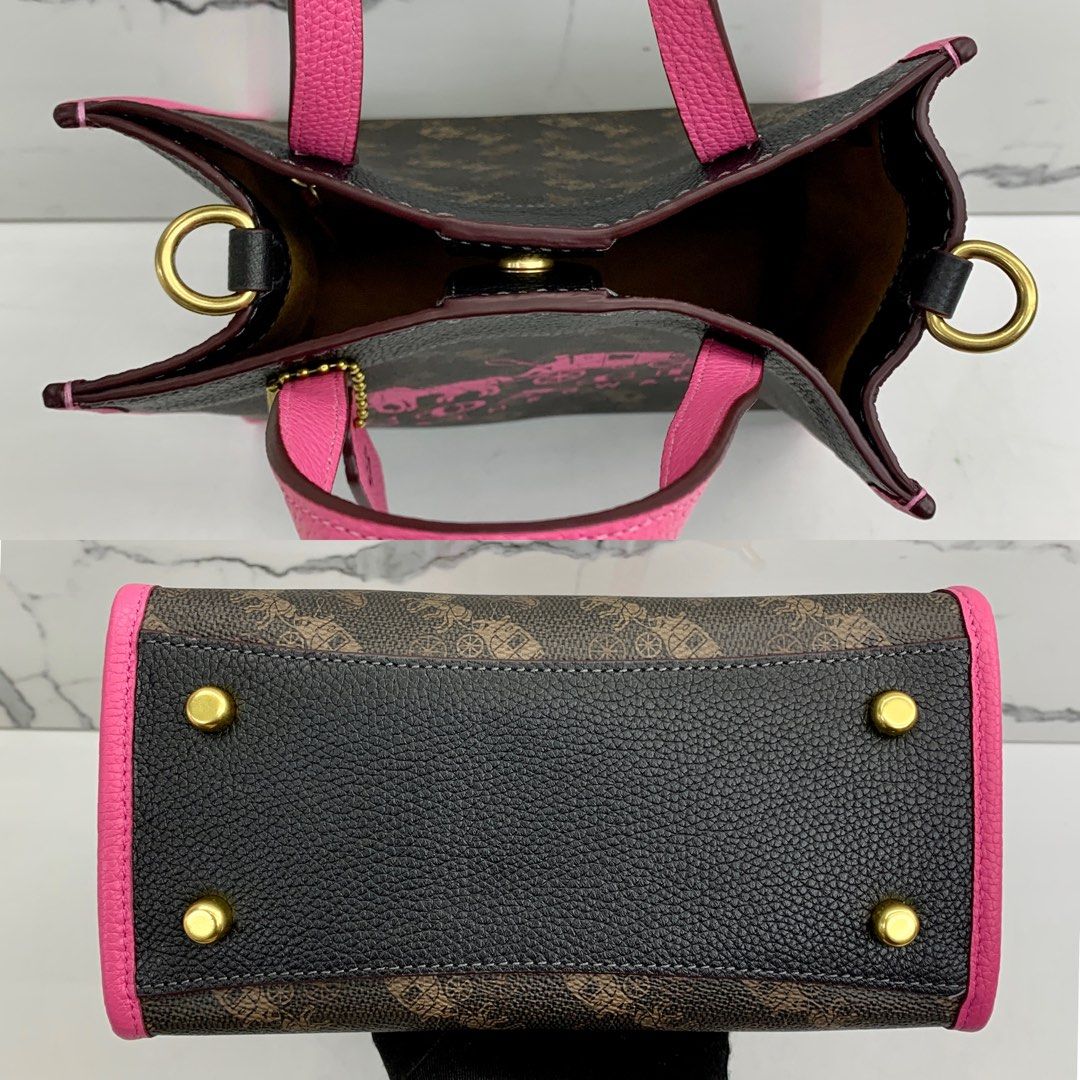 COACH C8456 BROWN LEATHER 2 WAY SHOULDER BAG (WITH INITIAL) 237001330 ], Women's Fashion, Bags ...