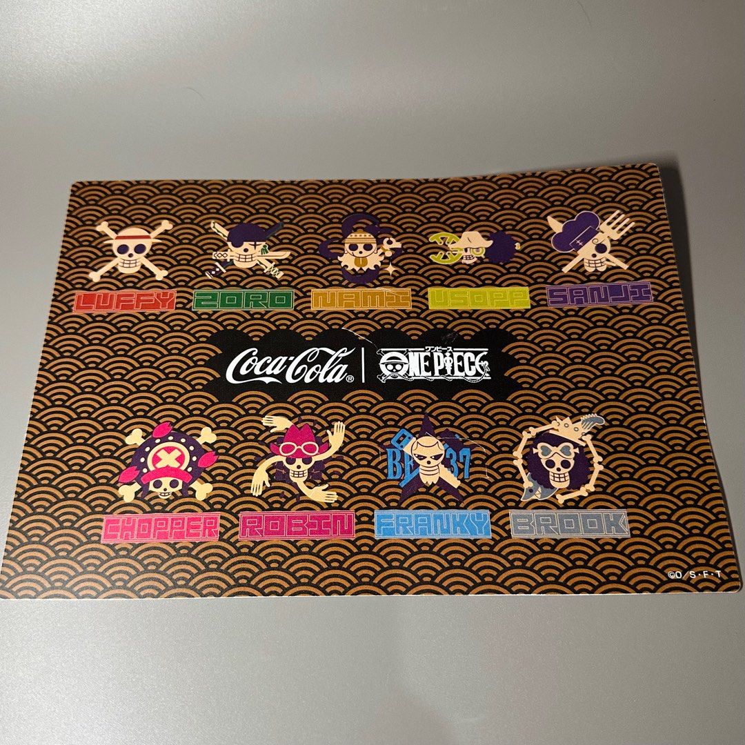 Coca Cola X One Piece Strawhat Crew Plastic Board (can be used as ...