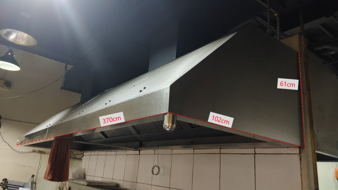 Commercial restaurant kitchen Stainless steel hood (without Exofan), TV ...