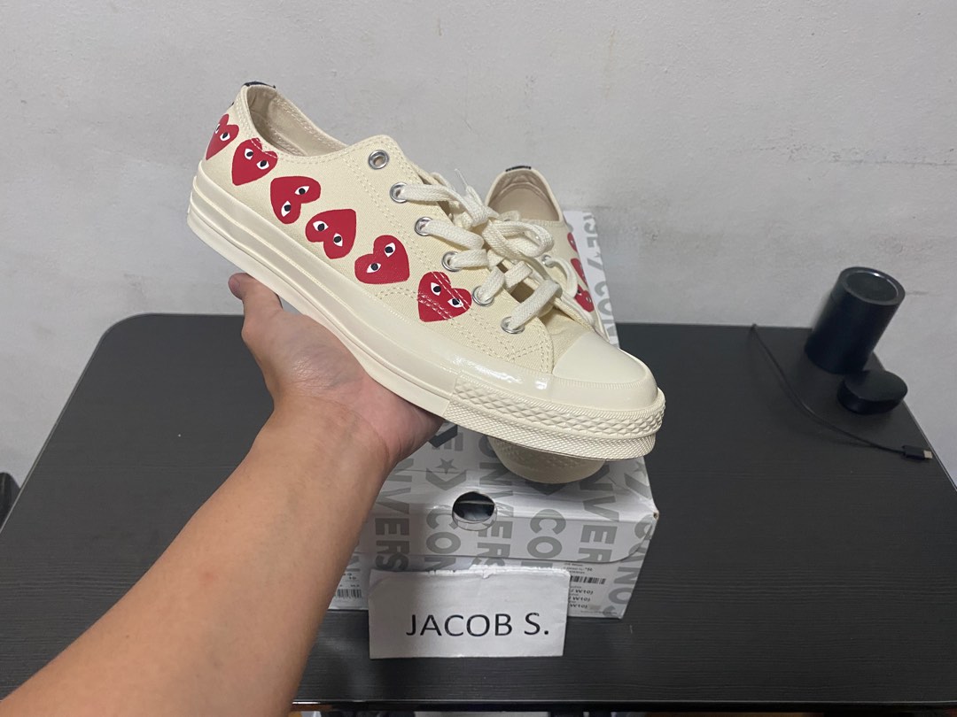 Converse CDG Play Low Multiple Heart, Men's Fashion, Footwear, Sneakers ...