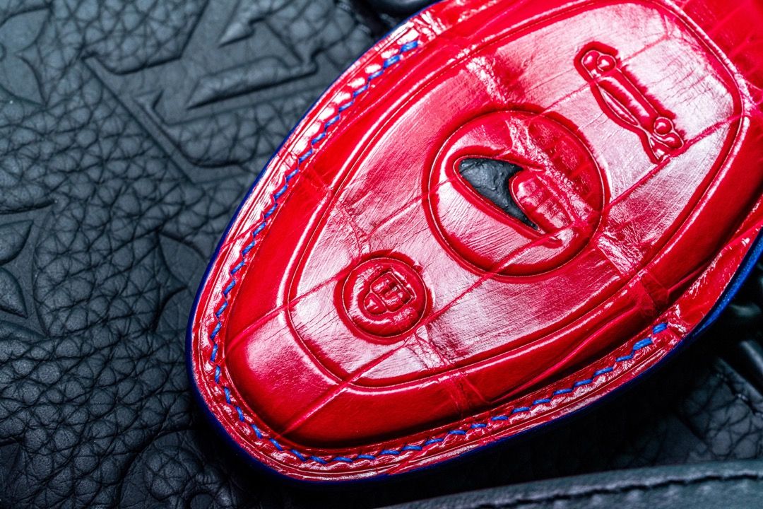 Custom Made McLaren 765LT Car Key Pouch in Ferrari Red & Electric Blue ...